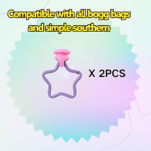LIGHUFEIC 2Pcs Key Holder for Bogg Bag,Star Shaped Key Holder,Inserts Hooks Accessories for Bogg Bag Beach Tote Bag-Finding Your Keys Quickly(Pink)