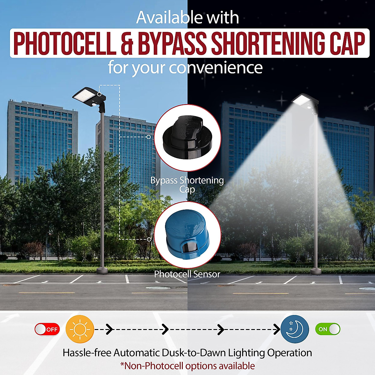 RuggedGrade 150 Watt - NextGen IV Series LED Flood Light with Photocell - 21,000 Lumen - Color Selectable 30K/40K/50K - Flood Mount - Black