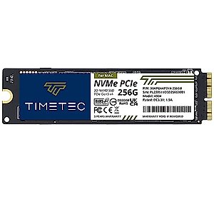 Timetec 256GB MAC SSD NVMe PCIe Gen3x4 3D NAND TLC Read Up to 1,950MB/s Compatible with Apple MacBook Air (2013-2015, 2017), MacBook Pro (2013-2015), iMac (2013-2019), Mac Pro (2013), Mac Mini (2014)