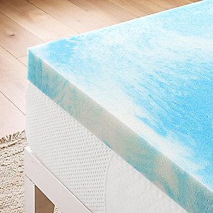 Best Price Mattress 4 Inch Swirl Gel AeroBreeze Cooling Air Flow Memory Foam Mattress Topper, Full