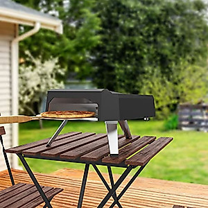 BBQration Portable Gas Pizza Oven-Outdoor Pizza Ovens with Pizza Stone, Gas Hose, Pizza Peel and Cover for Camping Outdoor Kitchen