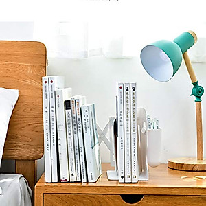 Greeney Expandable Bookend,Adjustable Desktop Bookshelf with Pen Holder for Office School Home Desk (White)