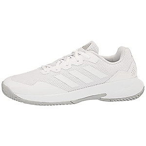 adidas womens Gamecourt 2 Tennis Shoe, White/White/Grey, 7.5 US