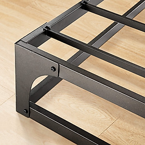 Mellow 9" Metal Platform Bed Frame w/Heavy Duty Steel Slat Mattress Foundation, King, Black