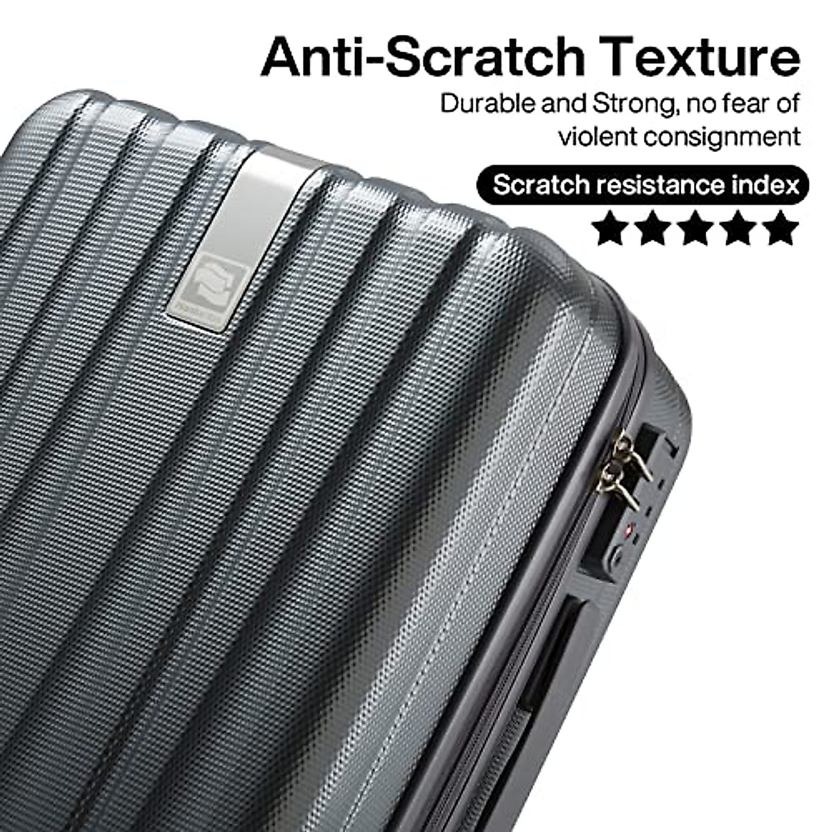 Hanke Luggage Sets 2 piece Carry On Luggage with Wheels PC Hard Shell Suitcases Lightweight Checked Tsa Luggage Large Travel Suitcase Woman Men 20/24 Inch(Jet Black)