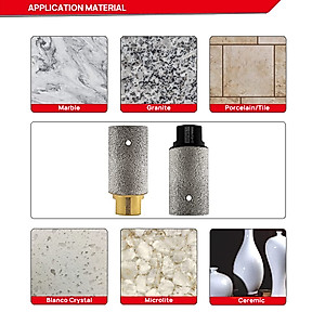 DT-DIATOOL Diamond Finger Bit Coated Milling Bit for Tile Grinder Enlarging Polishing Holes on Porcelain Ceramic Granite Marble Countertop Diameter 30mm, 5/8 inch-11 Thread