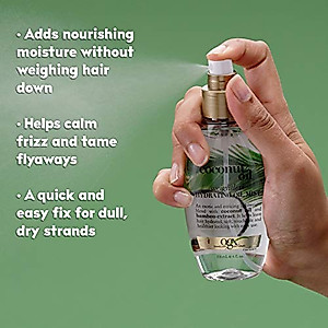 OGX Nourishing + Coconut Oil Weightless Hydrating Oil Hair Mist, Lightweight Leave-In Hair Treatment with Coconut Oil & Bamboo Extract, Paraben & Sulfate Surfactant-Free, 4 fl oz