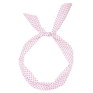 HYSGM Women Fashion Twisted Wire Headbands Polka Dot Printed Hair Wrap Band For Girls (White)