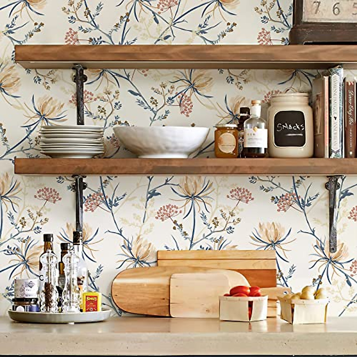 JiffDiff Boho Floral Wallpaper Peel and Stick Wallpaper Removable Wallpaper Wall Decor Home Decor Wall Art Printable Wall Art Room Decor (Fantasy Dream)