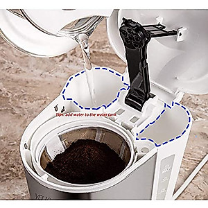 GRCQLWT Coffee Machine Espresso Maker with 652Ml Glass Kettle Coffee Powder Filter Anti-Drip Insulation Teapot