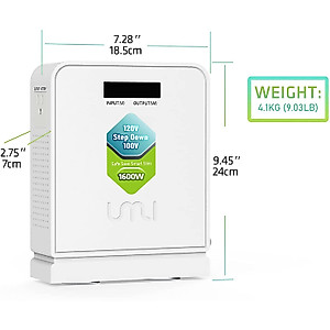 120V to 100V Voltage Converter 1600watts Step Down toroidal Voltage Converter for Japan appliances Used in US［CE, CQC Certified］