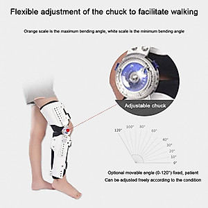 XBJYDMBDD ROM Knee Brace Hinged Knee Brace Hinged Fixator for Ligament Injury, Orthosis Stabilizer Postoperative Adjustable Recovery Support for Orthopaedic Rehabilitation Adjustable Knee Immobilizer