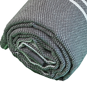 Bersuse 100% Cotton - Anatolia XL Throw Blanket Turkish Towel - 61 x 82 Inches, Anthracite