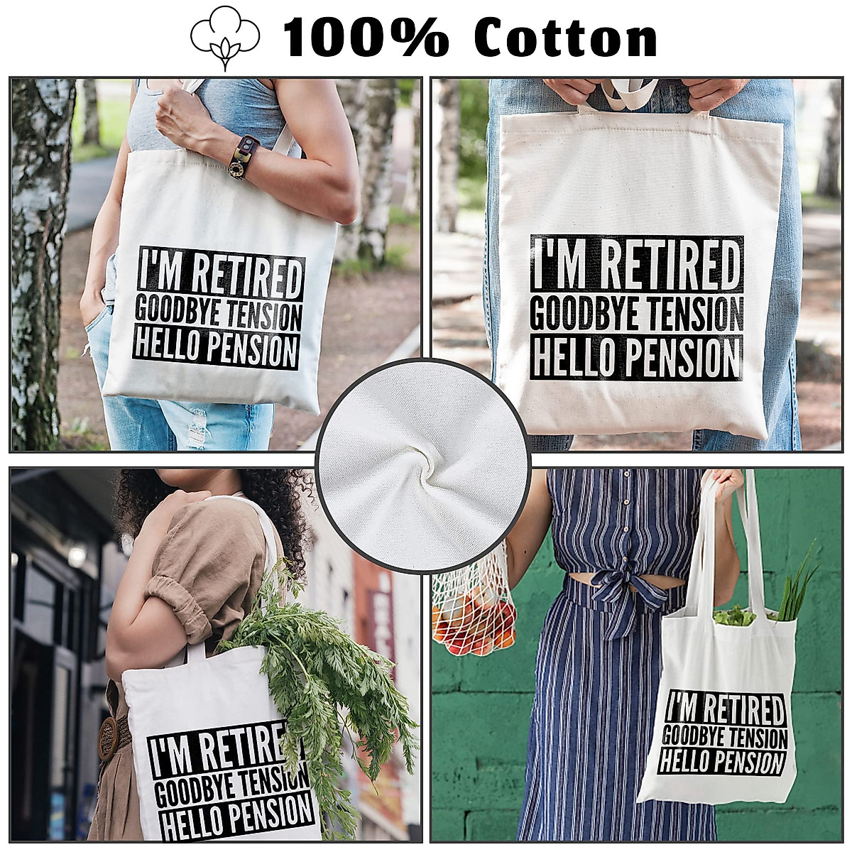 BARUN Retirement Gifts for Women - Retirement Gift Bags, Happy Retirement Tote Bag, 2023 Retirement Gifts Retirement Gift (I'M RETIREMENT)