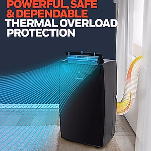 Honeywell Classic Portable Air Conditioner with Dehumidifier & Fan, Cools Rooms Up to 500 Sq. Ft., Black