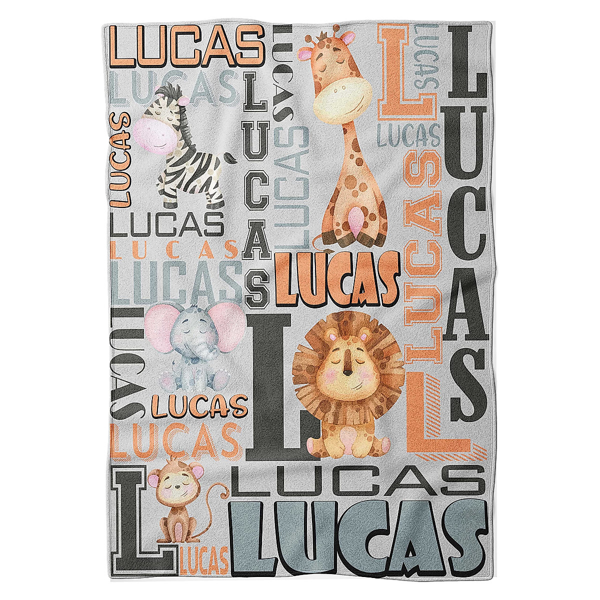 DOGGERZ Personalized Baby Blankets, Customized Baby Blanket with Name for Boy, Custom Baby Blankets for Newborn Boys, Cozy Plush Fleece Blanket, Personalized, Birthday Gifts (Jungle Animal)