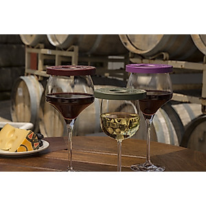 Wine-Tapa(R) Tuscan Set of 6 Wine Glass Covers in Beautiful Earthy Colors to Protect Your Wine From Bugs