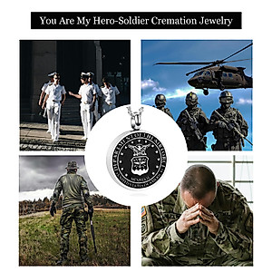 Hearbeingt Cremation Jewelry for Ashes USA Army/Air Force/Navy/Firefighter Memorial Urn Necklace for Ashes Keepsake Pendant for Women Men(Air Force)