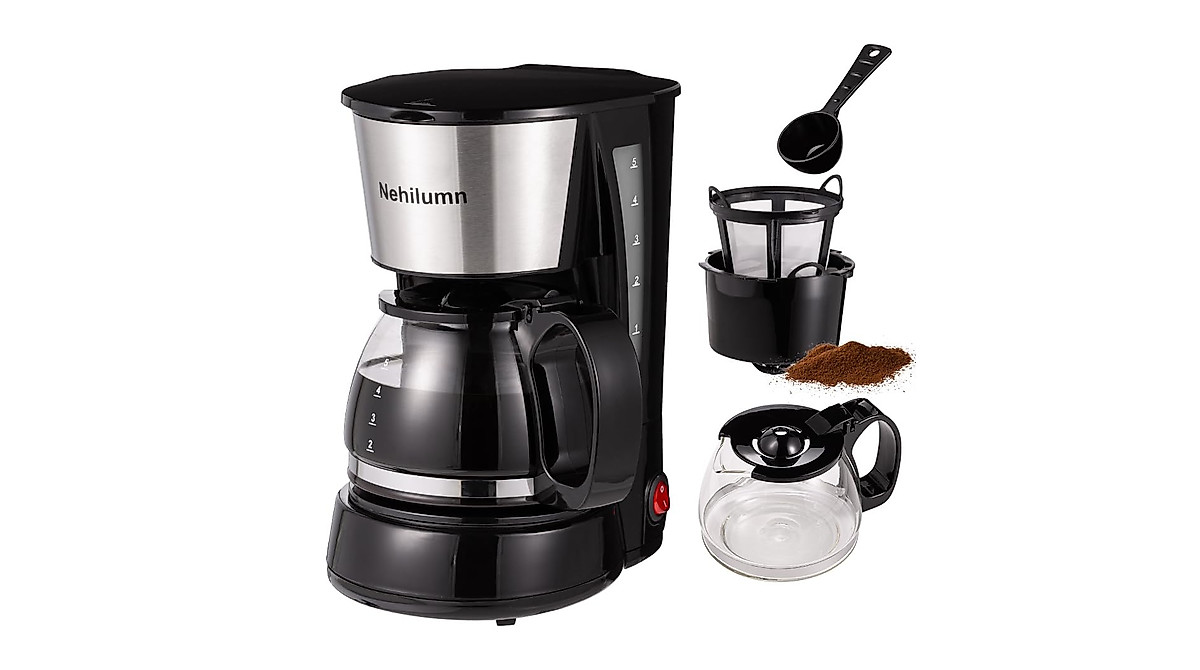 Nehilumn 4 Cup Drip Coffee Maker - Brew Comfortably