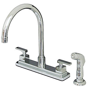 Kingston Brass KS8791QLL Executive 8" Centerset Kitchen Faucet, Polished Chrome