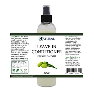 Zatural Neem Leave-In Conditioner (8 Ounce) Moisturizing conditioner for healthy hair and scalp.