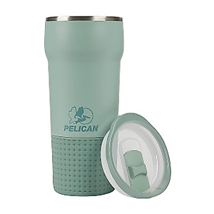 Pelican Hydration Pelican Cascade™ 22 oz Vacuum Insulated Tumbler - Recycled Stainless Steel Double Wall Travel with Dual Lid, Powder Coated Insulated Coffee Mug For Hot Cold Drinks, Sage