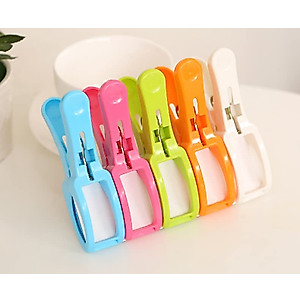 Beach Towel Chair Clips 4.5 Inch 10 Pcs,Big Size Color Plastic Lounge Chair Towel Clips,Pool Clips to Keep Towel from Blowing Away for Family Daliy Use