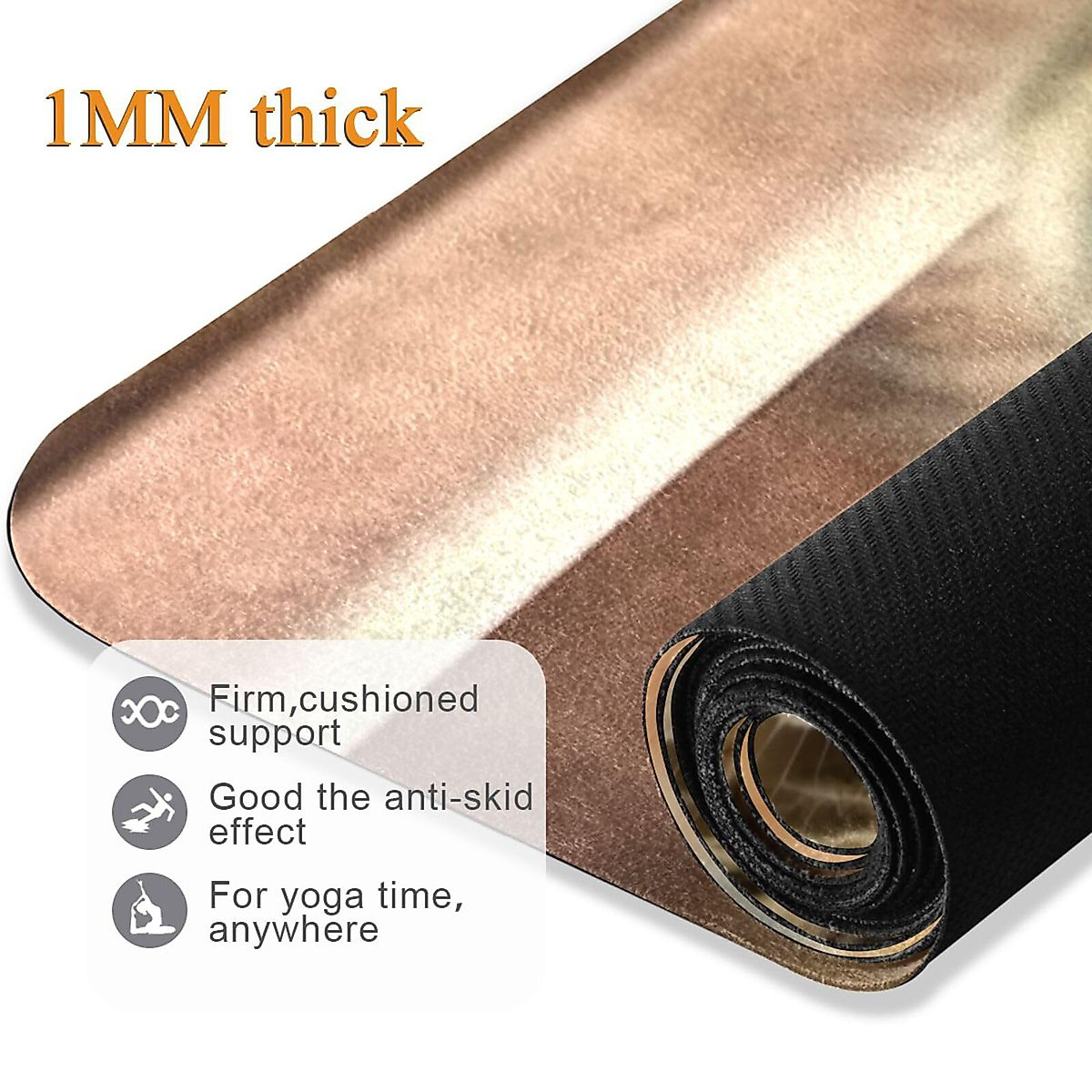 GOODOLD Funny Horse Yoga Mat, 71 x 26 Inch Non-slip Yoga Mats Folding Travel Exercise Mat Indoor Outdoor Gym Pilates with Storage Bag for Women Men