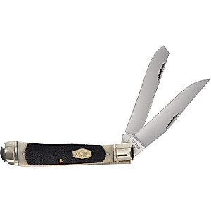 Old Timer 95OTB Genuine Bone Large Gunstock Trapper 7.3in S.S. Traditional Folding Knife with 3.1in Clip Point and Bone Handle for Outdoor, Hunting, Camping and EDC