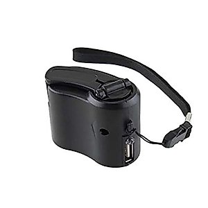 Survival Kit USB Hand Crank Manual Dynamo Phone Emergency Charger for MP4 Mobile Phone Tablet Outdoor Power Supply (Black)