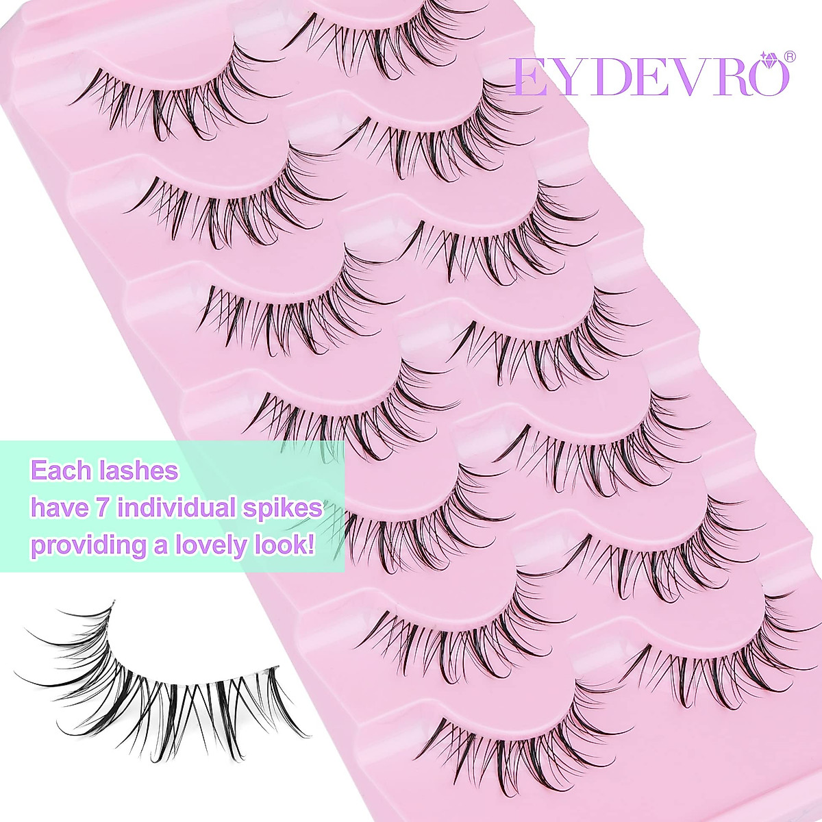 Manga Lashes Natural Look Wispy 3D Anime Manhua Lashes False Eyelashes Asian Korean Makeup Kpop Style Cosplay Lash Pack by EYDEVRO