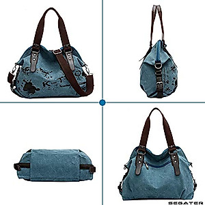 Segater® Women Shoulder bags Casual Vintage Hobo Canvas Handbags Top Handle Tote Crossbody Shopper Bags