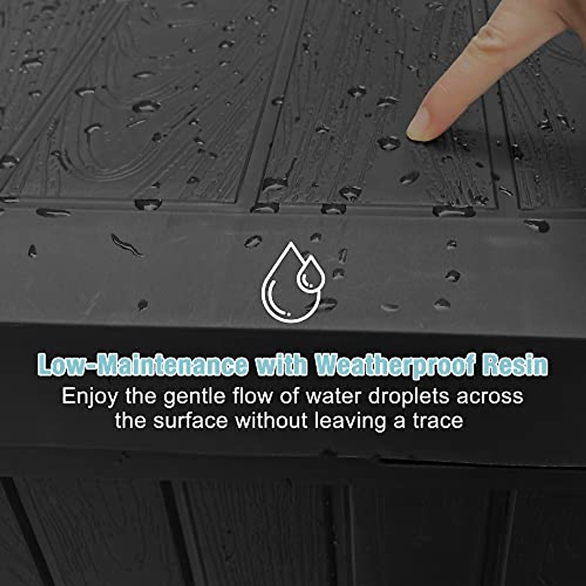 SUNVIVI OUTDOOR 120 Gallon Large Patio Storage Box Deck Boxes Outdoor Waterproof Patio Cushion Storage Outside Container for Pool Towel, Garden Tools, Toys, Black