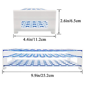 50Pcs Clear Plastic Test Tubes with Rack,16x100mm(10ml) Test Tube with Caps and 50 Holes Tubes Rack for Scientific Experiments,Party,Decorate The House,Candy Storage