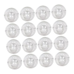 NOLITOY 25pcs Claw Machine Ball for Kids Clear Capsules Vending Machine for Kids Clear Fillable Ornaments Capsule for Gumball Machines Clear Round Ornaments Plastic Ball White tub