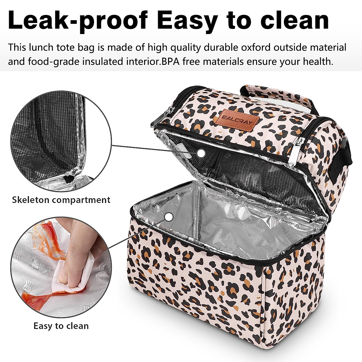 BALORAY Lunch Bag for Women Men Insulated Lunch Box for Adult Reusable Lunch Tote Bag for Work, Picnic or Travel