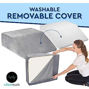 Leg Elevation Pillow - Full Memory Foam Top, High-Density Leg Rest Elevating Foam Wedge - Relieves and Recovers Foot and Ankle Injury, Leg Pain, Hip, Knee Pain, Improves Blood Circulation