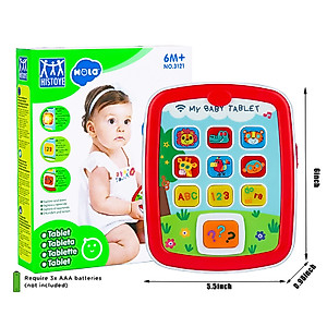 HISTOYE Baby Tablets Toys for 1 Year Old Boys Girls Gifts Toddler Toys Age 1-2 Educational Musical Toys Baby Toys 12-18 Month Toys for 1 2 3 Year Old ABC 123 Sounds Learning Toys