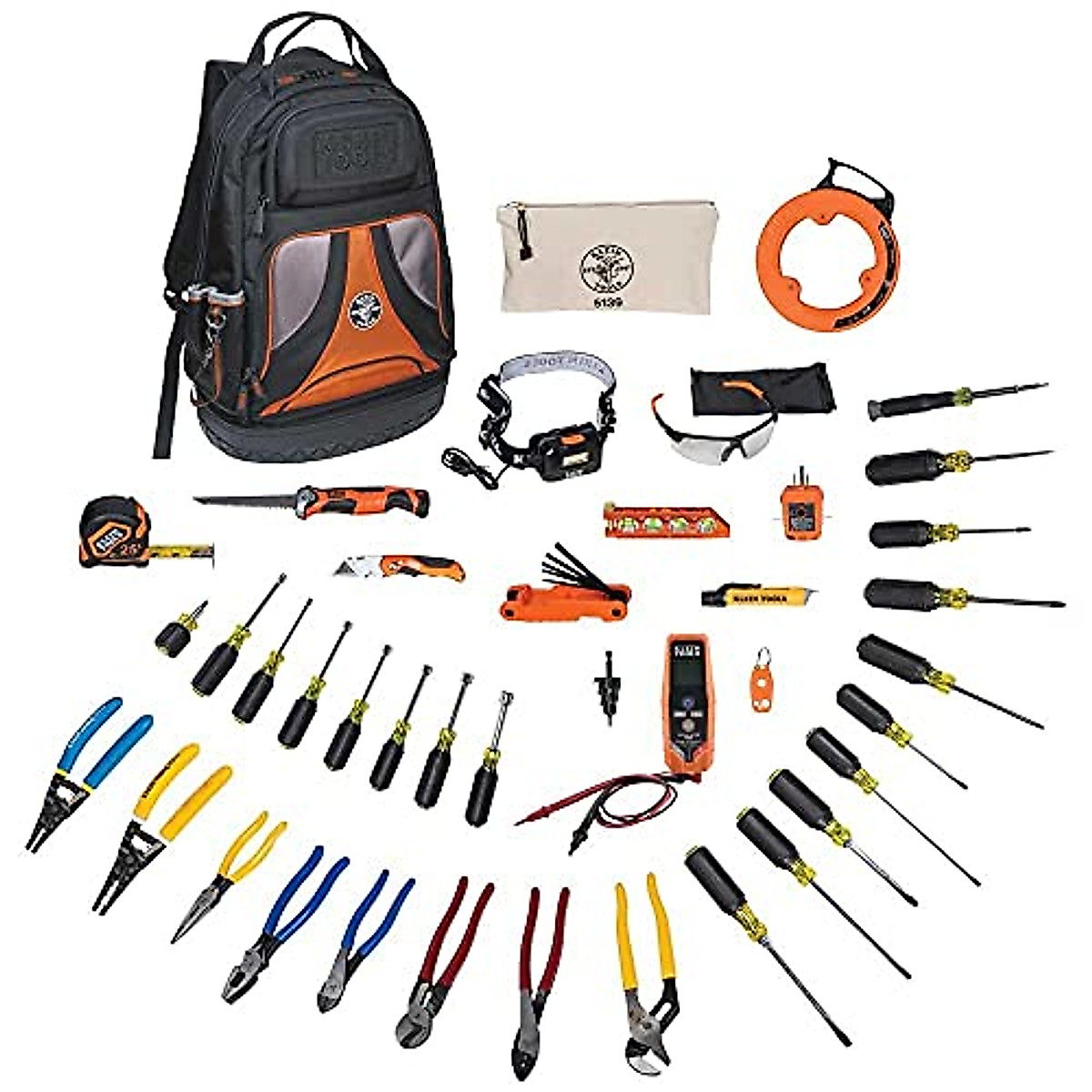 Klein Tools 80141 Hand Tools Kit includes Pliers, 41-Piece & 80019 Tool Set, Multi-Bit Screwdriver and Nut Driver Tool Kit, 28 Different Industrial Strength Bits and Sizes, 4-Piece