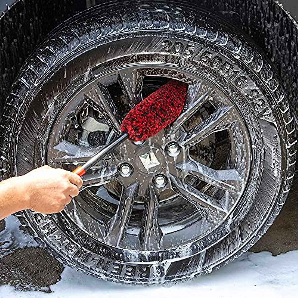 bzczh Car Tire Cleaning Brush 3 Pcs,1x Large Tire Brush,1x Small Tire Brush,One Detailing Brush