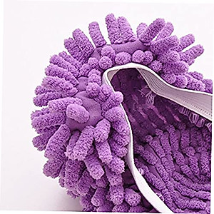VOSAREA 1 Pair Household Cleaner Microfiber Cleaner Floor Cleaning Slippers Floor Dust Dirt Hair Cleaner Dust Mop House Shoes Dust Mop Slippers Lay Shoe Cover Dust Mop Slipper Mop Cap Hair