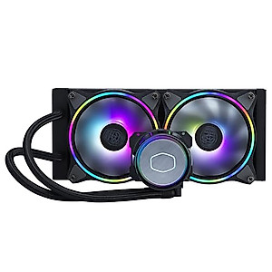 Cooler Master MasterLiquid ML240 Illusion CPU Liquid Cooler - AIO Water Cooling System, 3rd Gen Pump, 2 x 120mm ARGB Halo Fans, 240mm Radiator, ARGB Controller Included - AMD and Intel Compatible