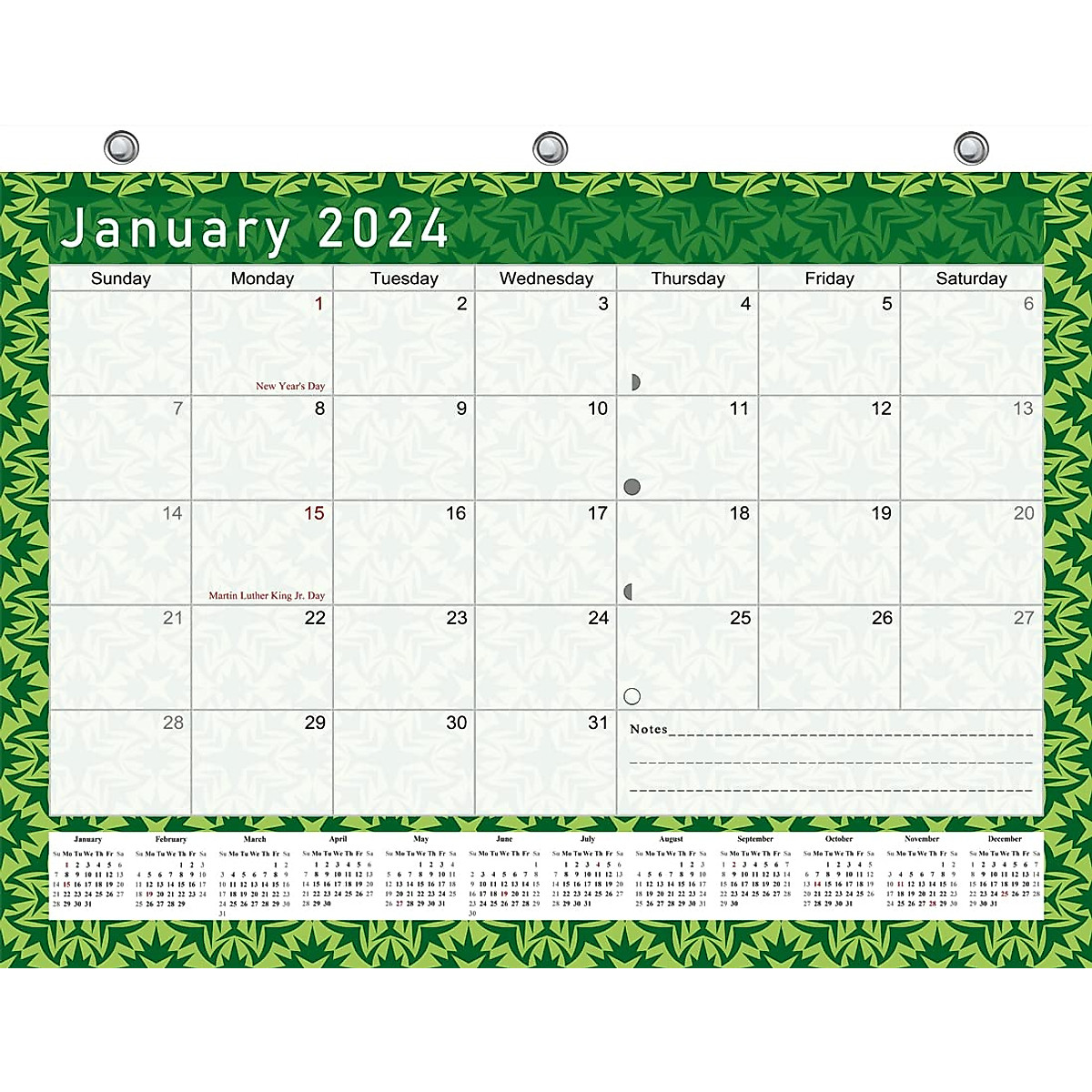 2023-2024 Calendar 16 Months Student Calendar/Planner for 3-Ring Binder, Desk, or Wall -v016