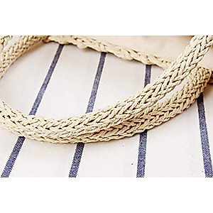 Straw Beach Bag Summer Woven Tote Bag Rattan Handbag Hobo Bohemian Vacation Bags Waterproof Sandproof (Brown)