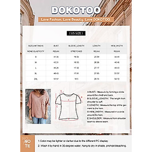 Dokotoo Womens Juniors Elegant Casual Spring Summer Shirts and Blouses for Women 2023 T-Shirts V Neck 3/4 Sleeve Cotton Tunic Tops Loose Shirts with Pocket Green Large