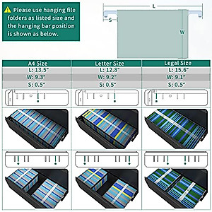 YITAHOME Lateral Filing Cabinet with Lock, 4 Drawer Metal Stainless Steel Wide Lateral File Cabinet for Legal/Letter A4 Size, Office Organizer Storage Cabinet (Black)