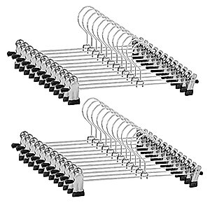 Pants Hangers 30Pcs Pant Hangers with Clips Skirt Hangers Clip Hangers Metal Hangers for Pants Slack Hangers
