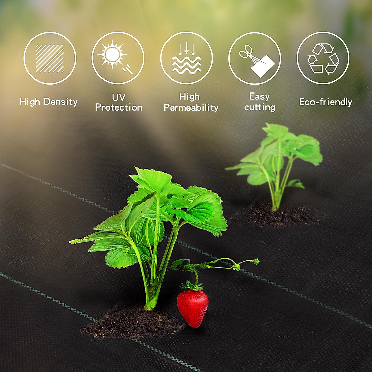 MLZPU 1.4ftx50ft Weed Barrier Landscape Fabric Heavy Duty, Weed Gardening Ground Cover Mat, Weed Control Garden Cloth，Woven Geotextile Fabric for Underlayment，Commercial Driveway Fabric Black