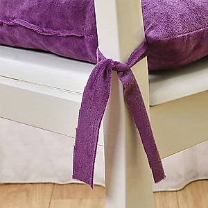 BGHN Home Indoor Chair Pads Warm Velvet Cushions Kitchen Office Seat Cushions Pillows with Ties,Square Meditation Pillow Floor Seat Cushion,Sage,16"*16"