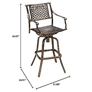Christopher Knight Home Sebastian Cast Aluminum Barstool with Cushion, Copper